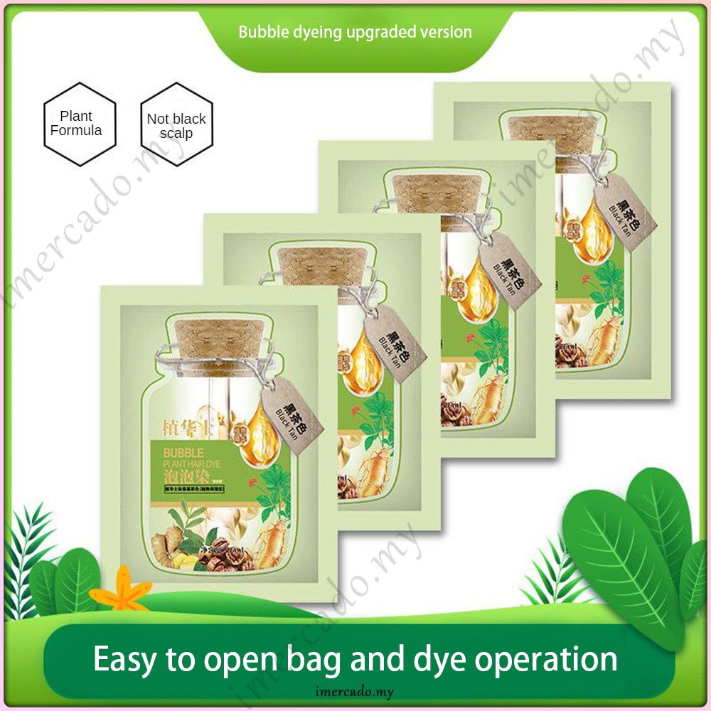 COD 10pcs Natural Plant Bubble Hair Dye Nourishes Hair To Cover White ...