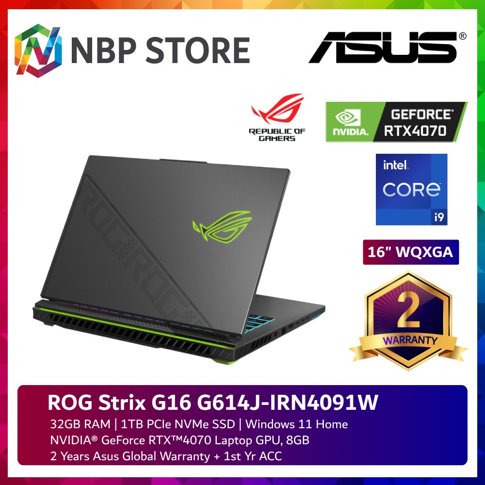 Asus ROG Strix G16 G614J-IRN4091W 16'' WQXGA 240Hz Gaming Laptop ( I9 ...