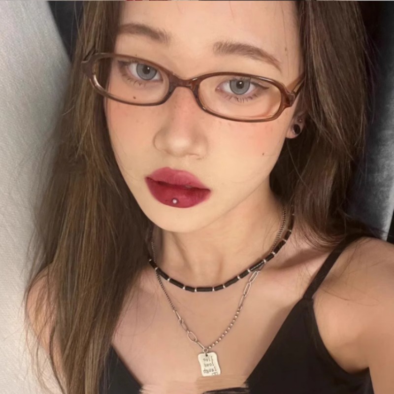 ROSELIFE Y2K Vintage Red Clear Lens Narrow Rectangle Eyeglasses for ...
