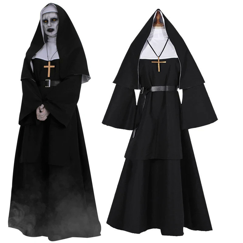 The Nun Cosplay Costume Horror Films Cosplay Cross Ghost Halloween ...