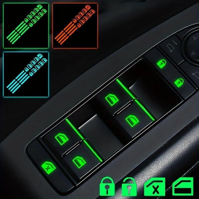 Fluorescent Window Lifter Switch Decals - Car Interior Styling ...