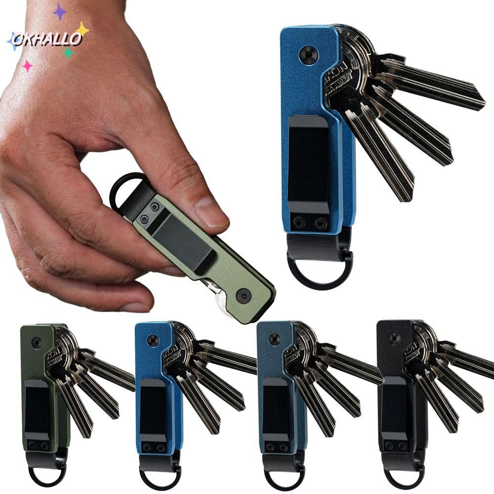 OKHALLO Key Organizer, Minimalist Metal Key Holder, Compact Holds 2-5 ...