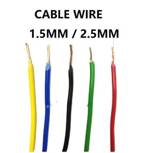 [METER] 1.5MM/2.5MM SIRIM Cable Wire (Random Colour & Random Brand ...