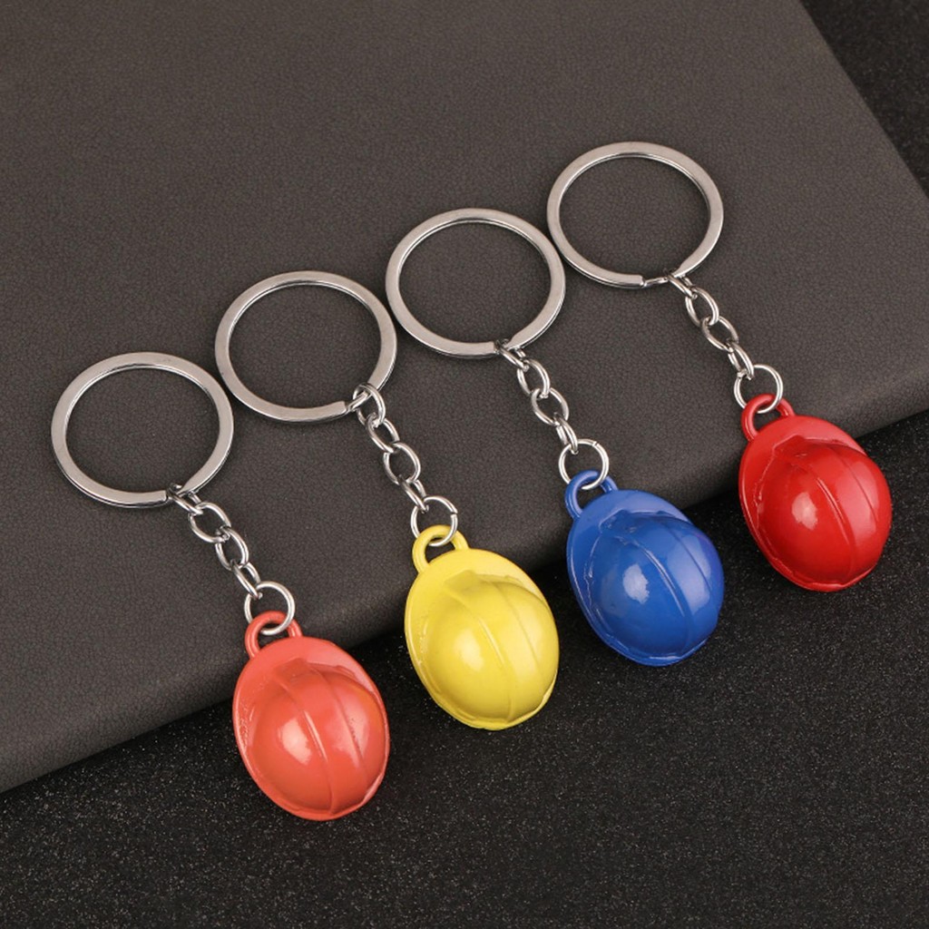 Plastic Helmet Hard Hat Keychains Colorful 3D Mini Safety Helmet ...