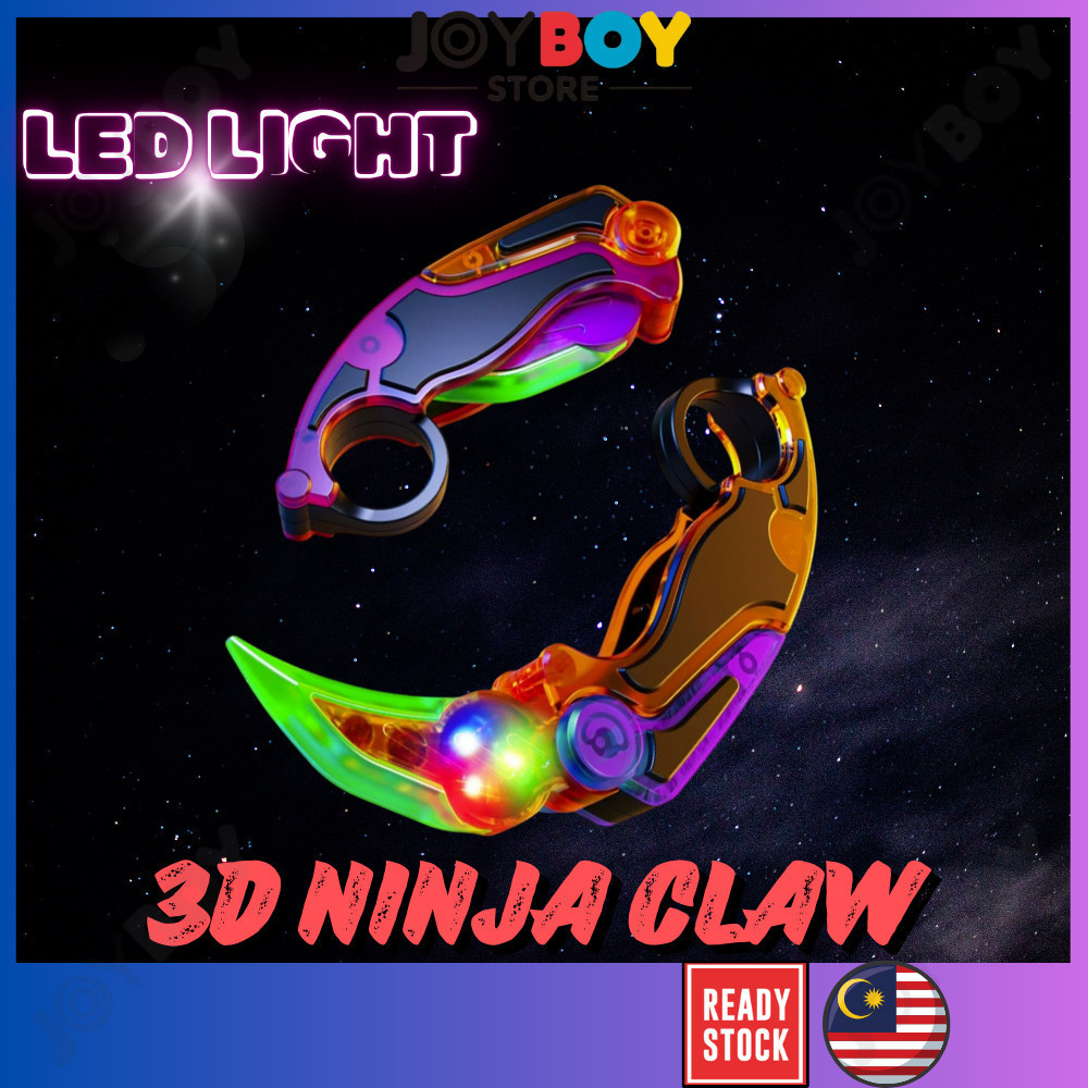 3D Gravity Ninja Folding Claw Toy Led Karambit Decompression Fidget ...