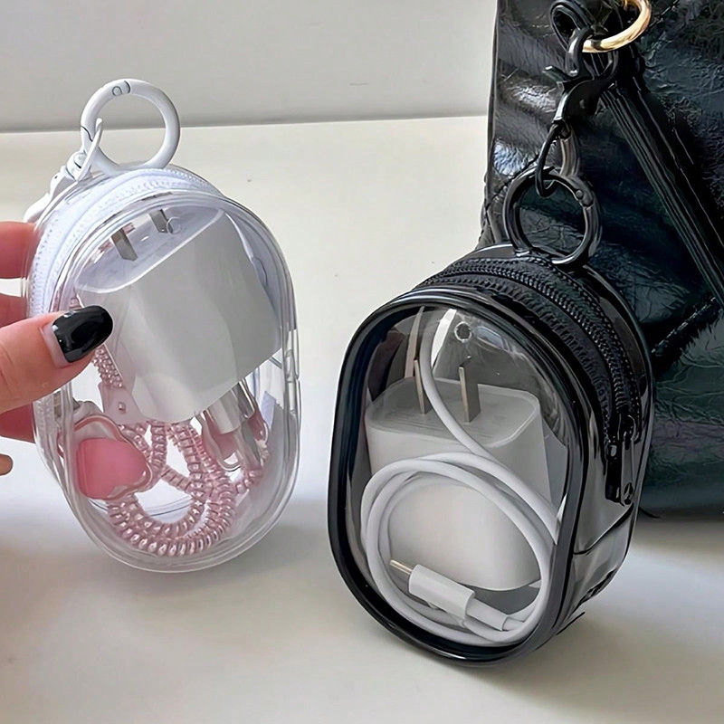 Portable Transparent Mini Phone Charger Storage Bag Multifunctional ...