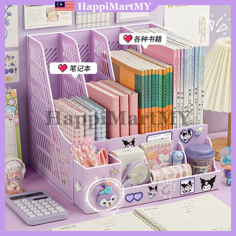 FREE STICKER!!! File Rack Stand Holder Plastic Bookshelf Desktop Data ...