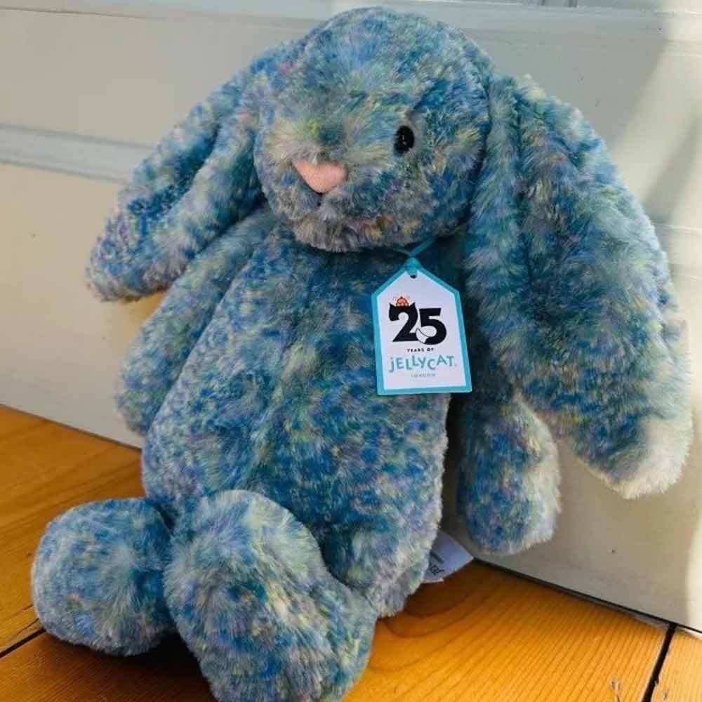 JELLYCAT 25 YEAR ANNIVERSARY BASHFUL LUXE BUNNY RABBIT AZURE PLUSH TOY ...