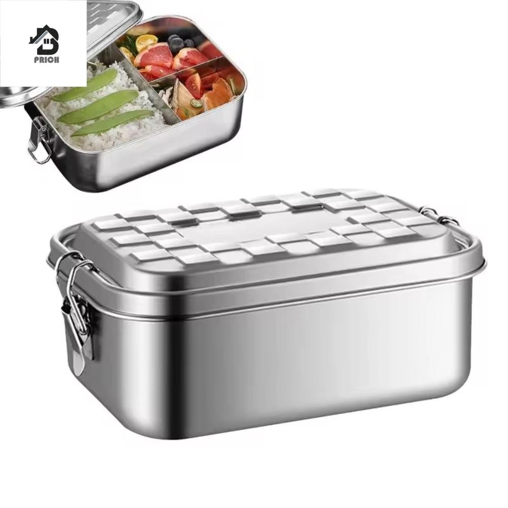 PRICH 304 Stainless Steel Lunch Box, Rectangular 1/2/3 Compartment ...