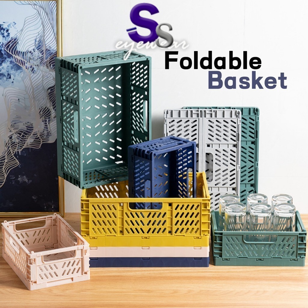 (Extra Large) Collapsible Storage Box Stackable Basket Crate Rack ...