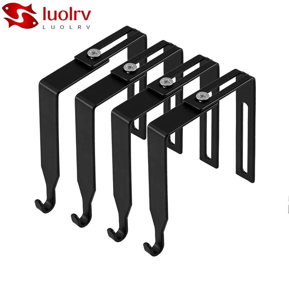 LUOLRV Adjustable Cubicle Hangers, Black Metal Door Mirror Hanger ...