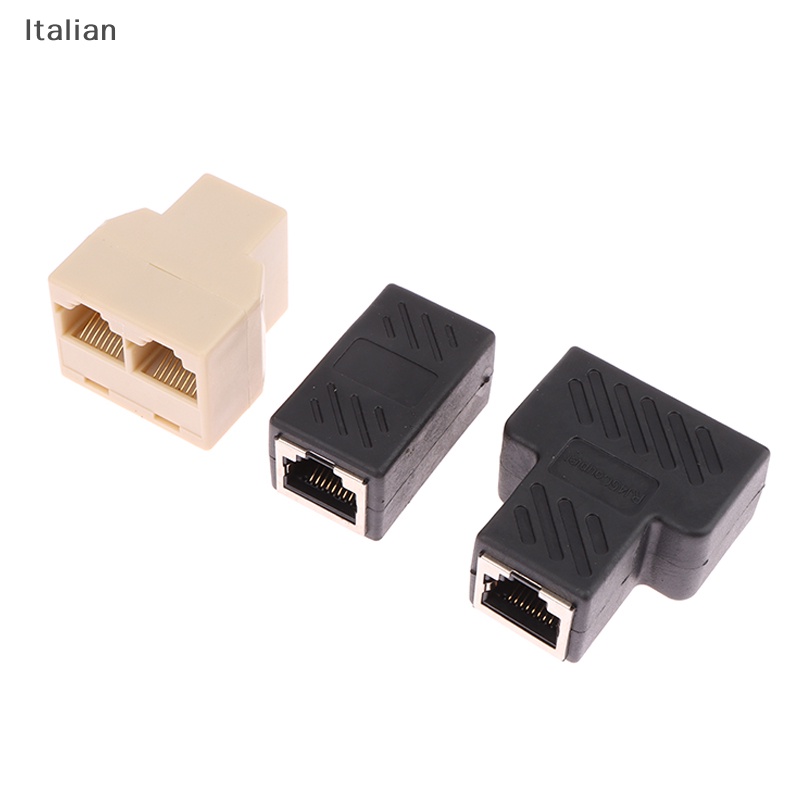Italian RJ45 Connector 1 To 2 Way LAN Ethernet Cable Network Splitter ...