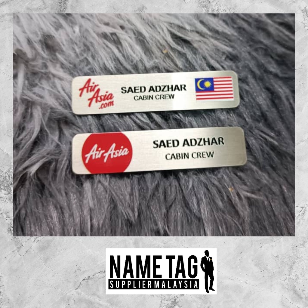 [PREMIUM}] NAME TAG AIR ASIA / CABINCREW (65x15MM) | Shopee Malaysia