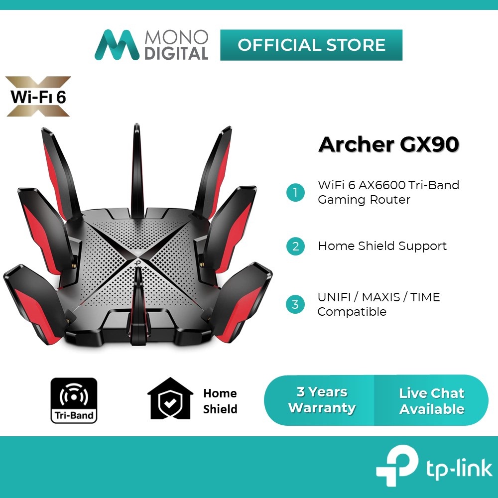 TP-Link Archer GX90 AX6600 Tri-Band Router WiFi 6 Gigabit Gaming Router ...