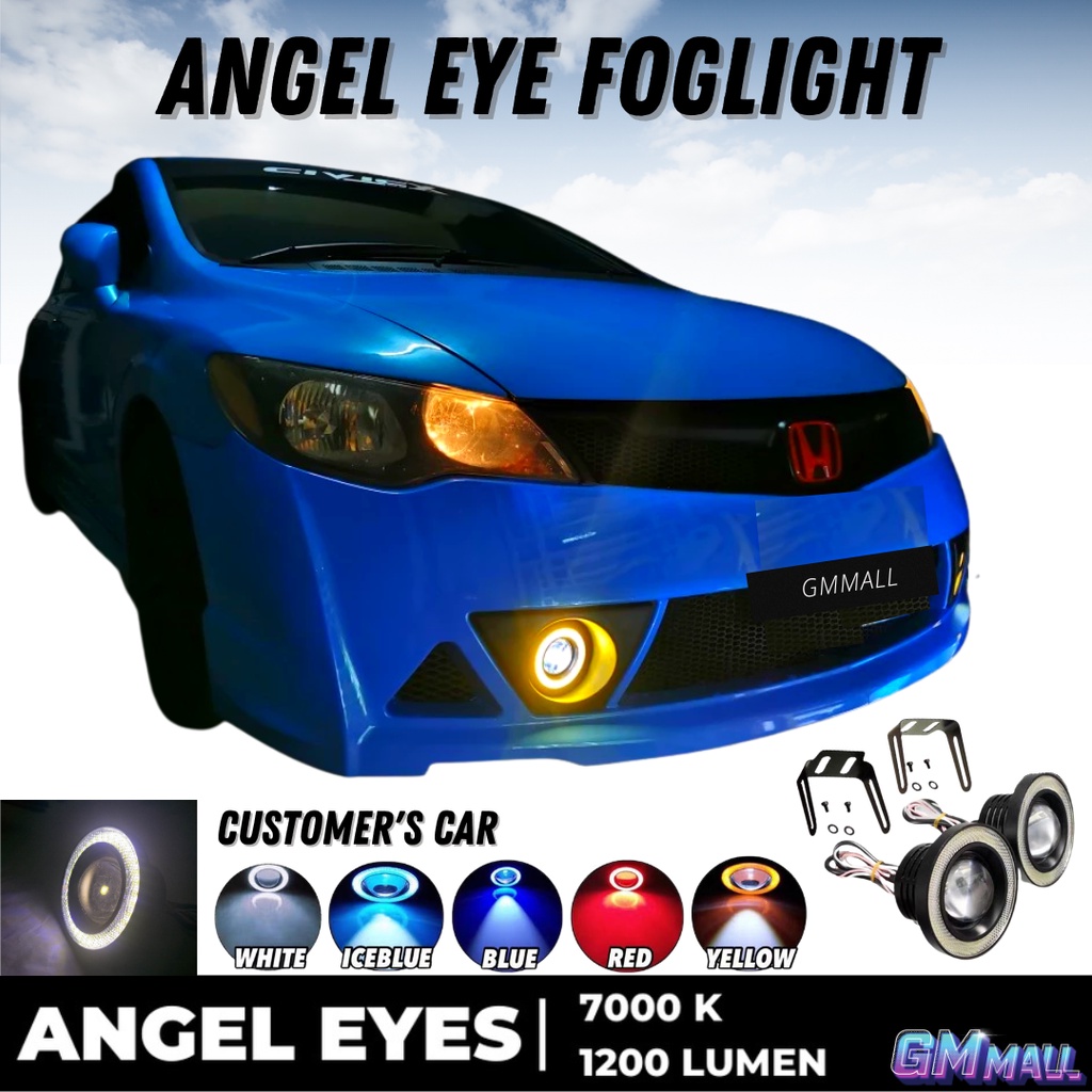HONDA CIVIC FD ANGEL EAGLE EYE LED LIGHT 2pc Fog light Lamp Halo Ring ...