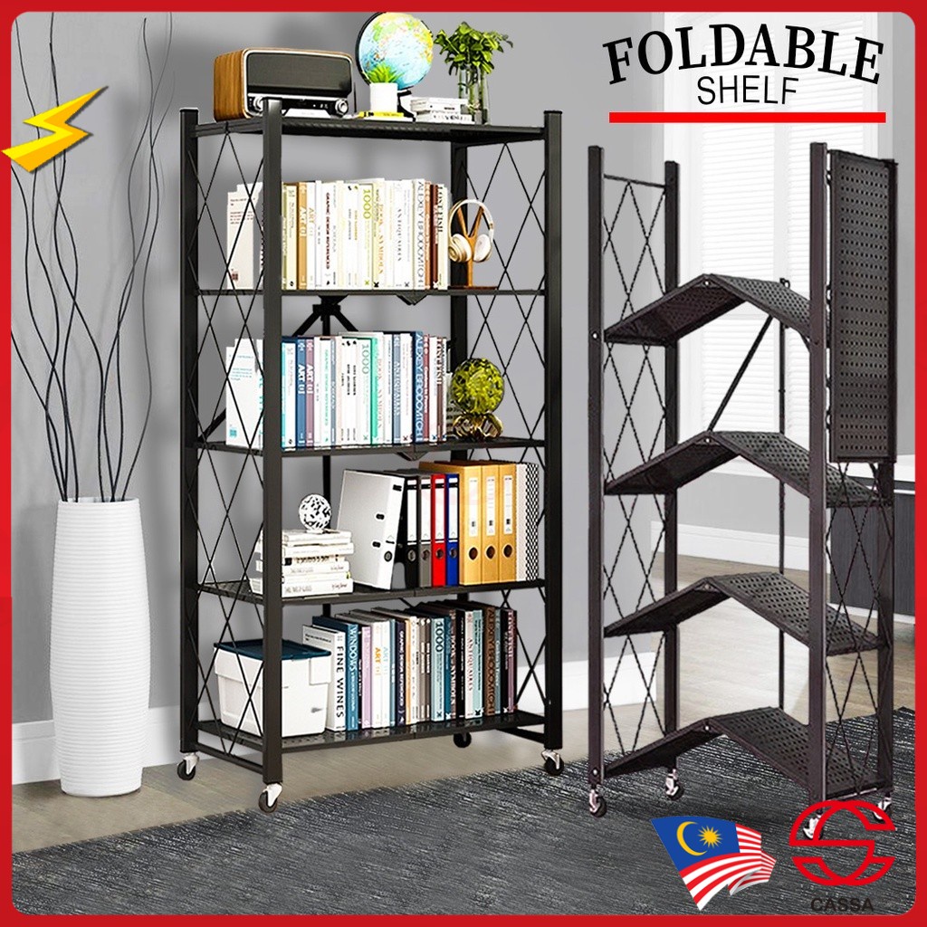 Cassa Corolla Foldable Display Rak Storage Rack With Wheel Rak Dapur ...