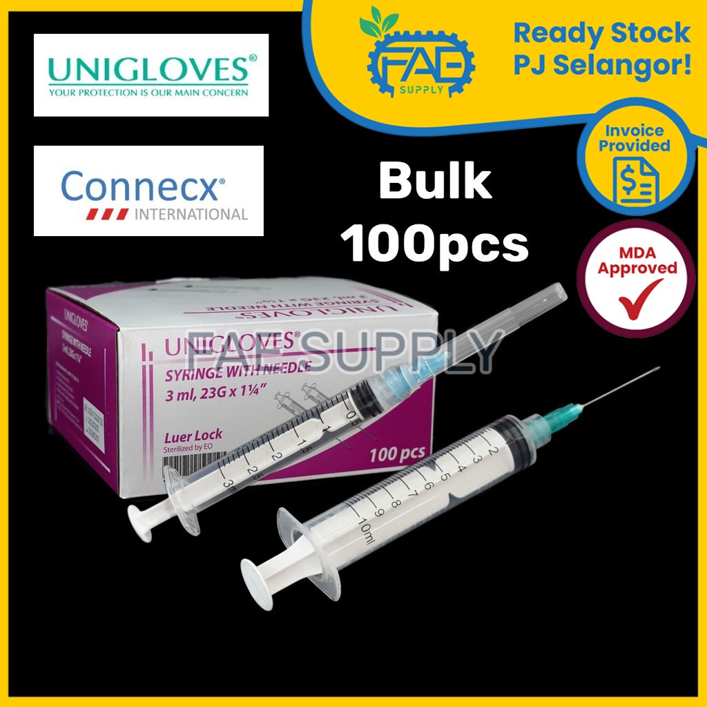 Syringe Picagari Luer Lock With Needle MDA 1/3/5/10 mL CC 21G 23G 25G box packing bulk | Shopee ...