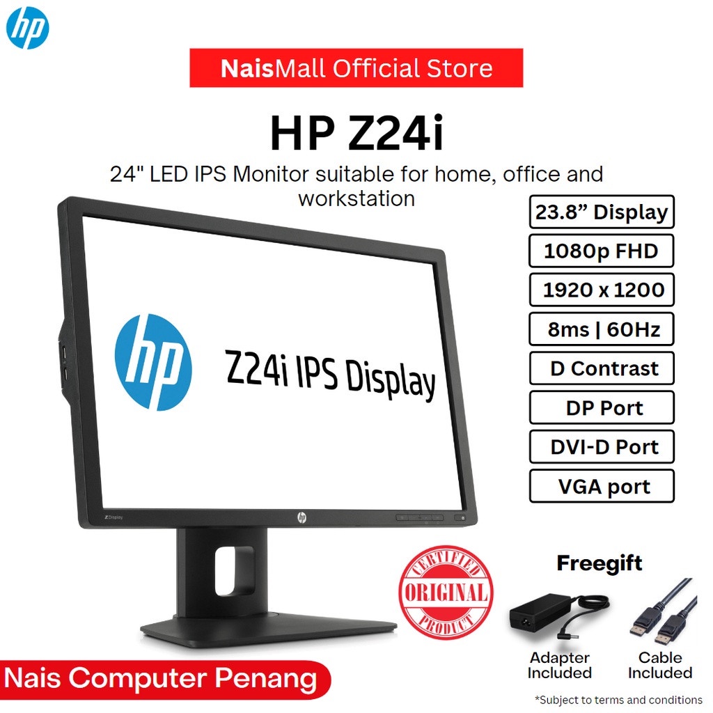HP Z24i 24" IPS FHD Monitor | Shopee Malaysia