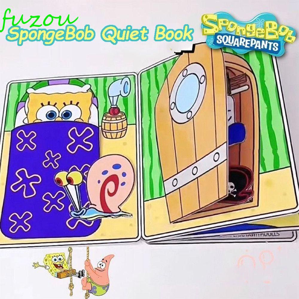 FUZOU SpongeBob Quiet Book, Sticker Book Busy Book Beanie Book Material ...