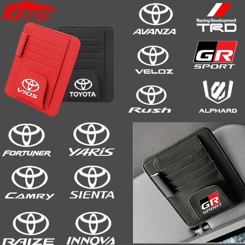 Car Sun Visor Card Pen Holder Organizer Glasses Clip For Toyota Vios ...