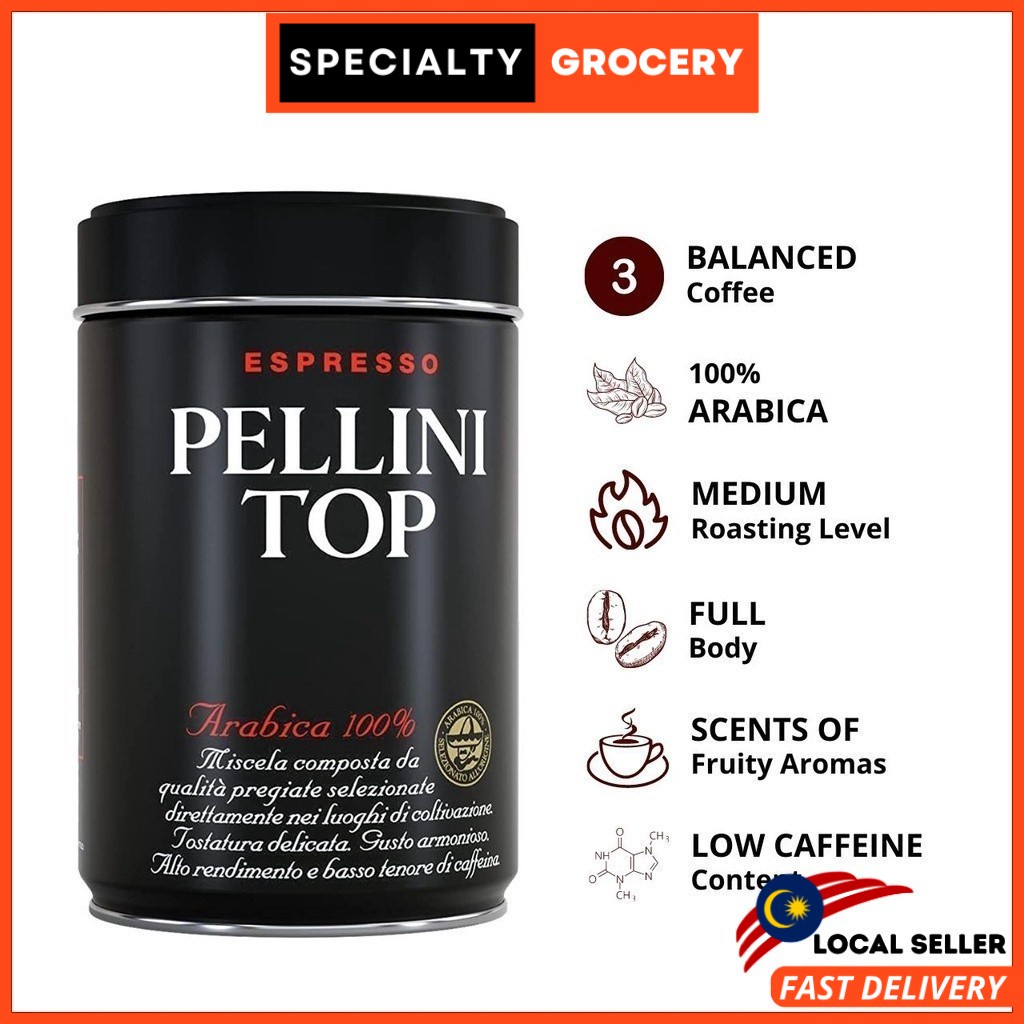 Pellini Top / Ground Coffee / 250g / 100% Arabica / Fruity Aromas Mild ...