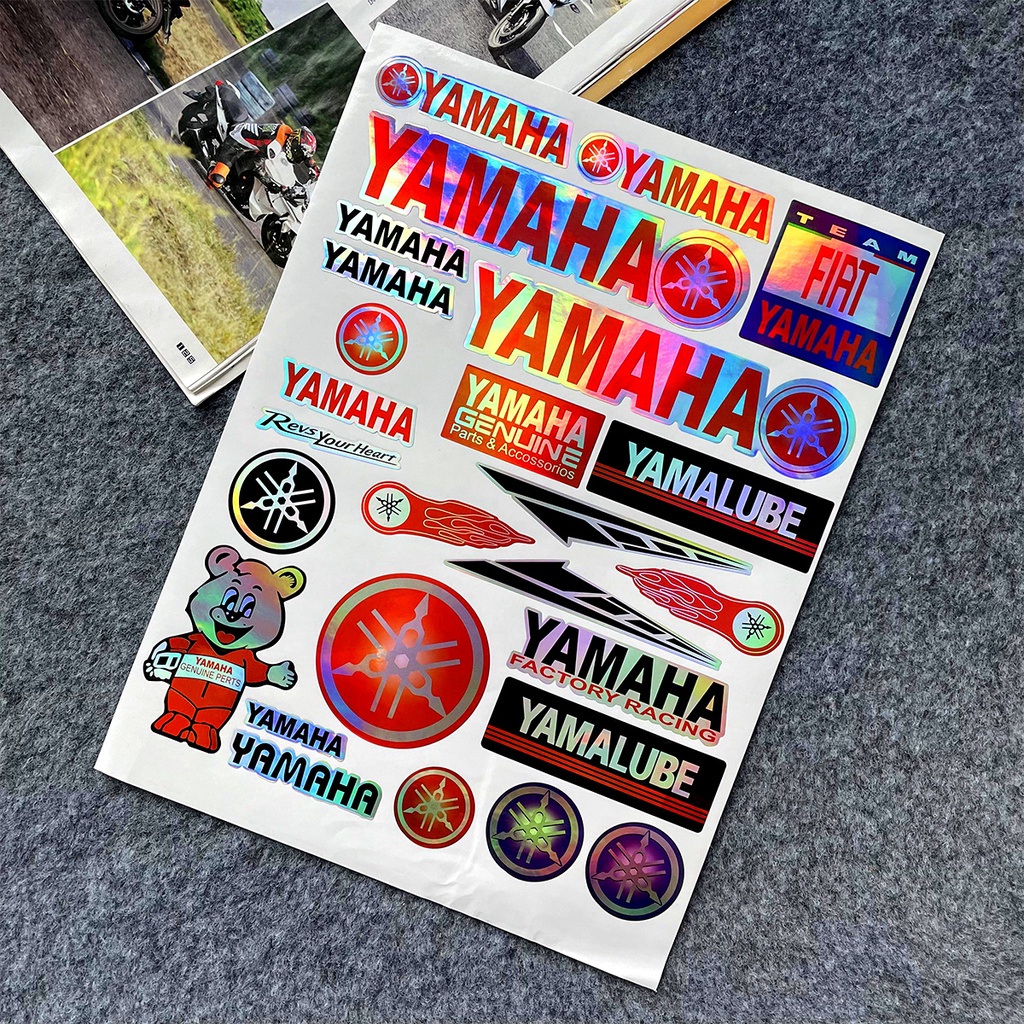 Yamaha Motorycyle Stickers Laser Colorful Motorcross Body Helmet Fuel ...