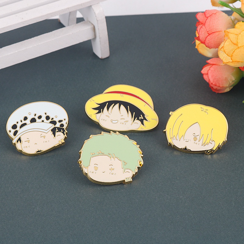Anime One Piece Q Version Cartoon Luffy Saron Law Sanji Emblem Backpack ...