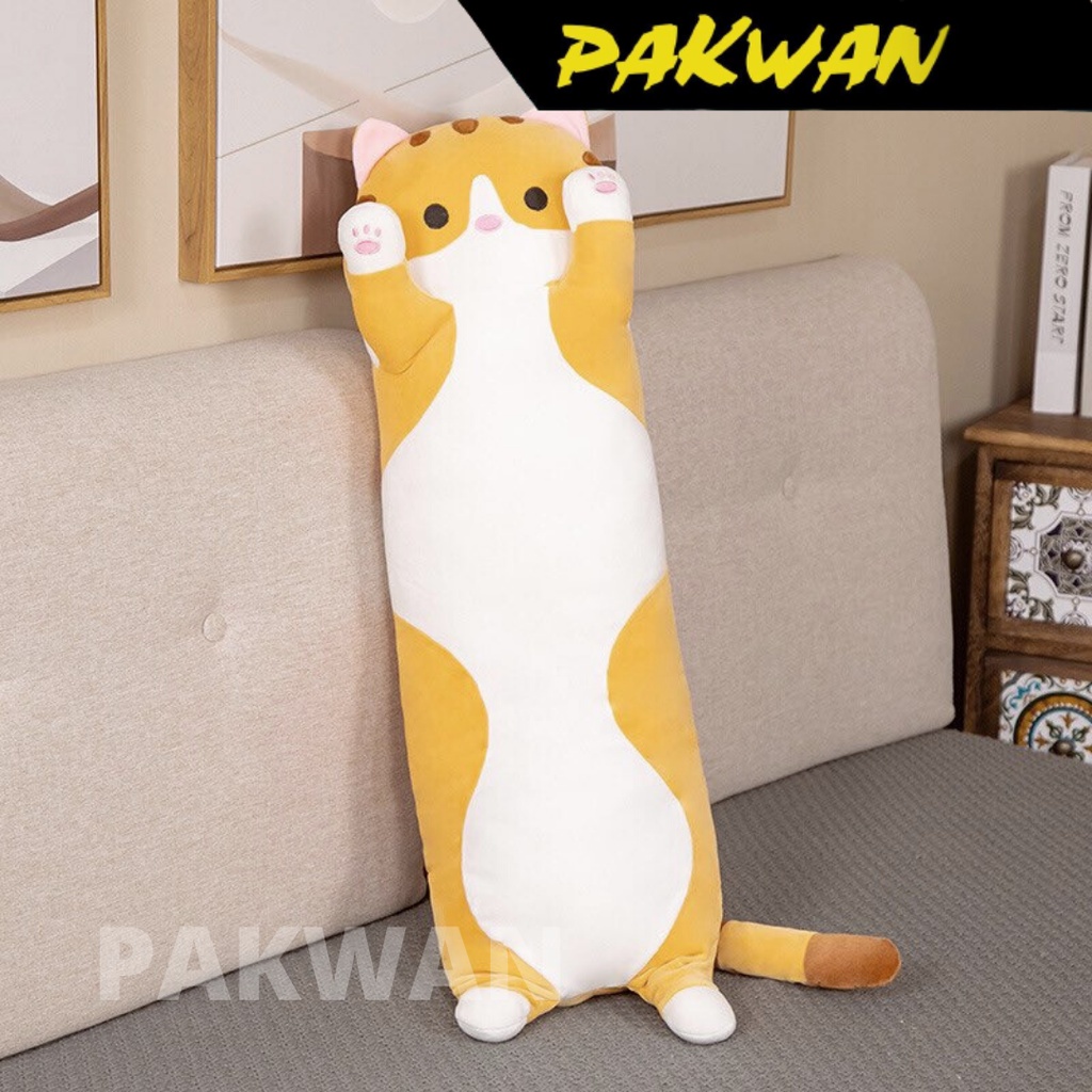Long Cat Plush Toy Pillow 50/70/90CM Stuffed Doll Bantal Peluk Kucing ...