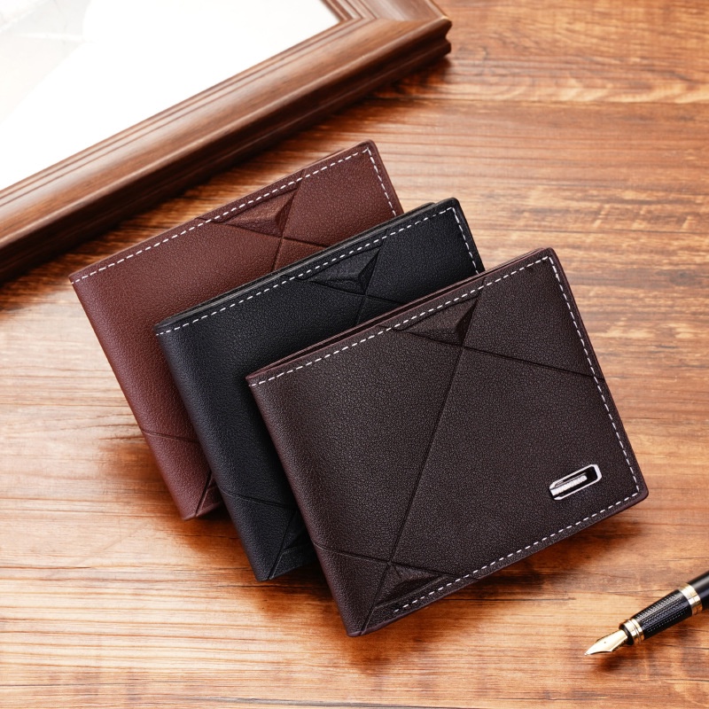 Beautiful men horizontal wallet with multi compartment box foldable PU ...