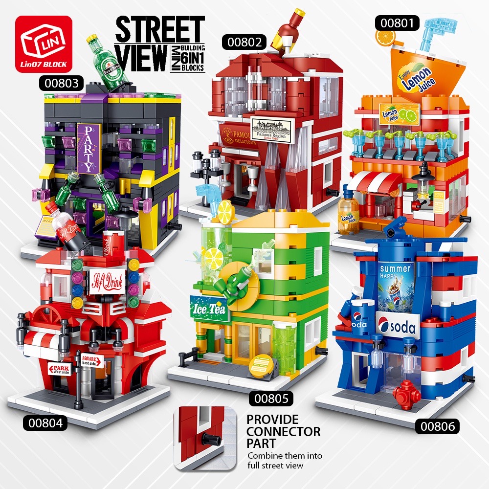 Zhe Gao Blocks Street View Beverage Drink Shop Series 00801-00806 ...