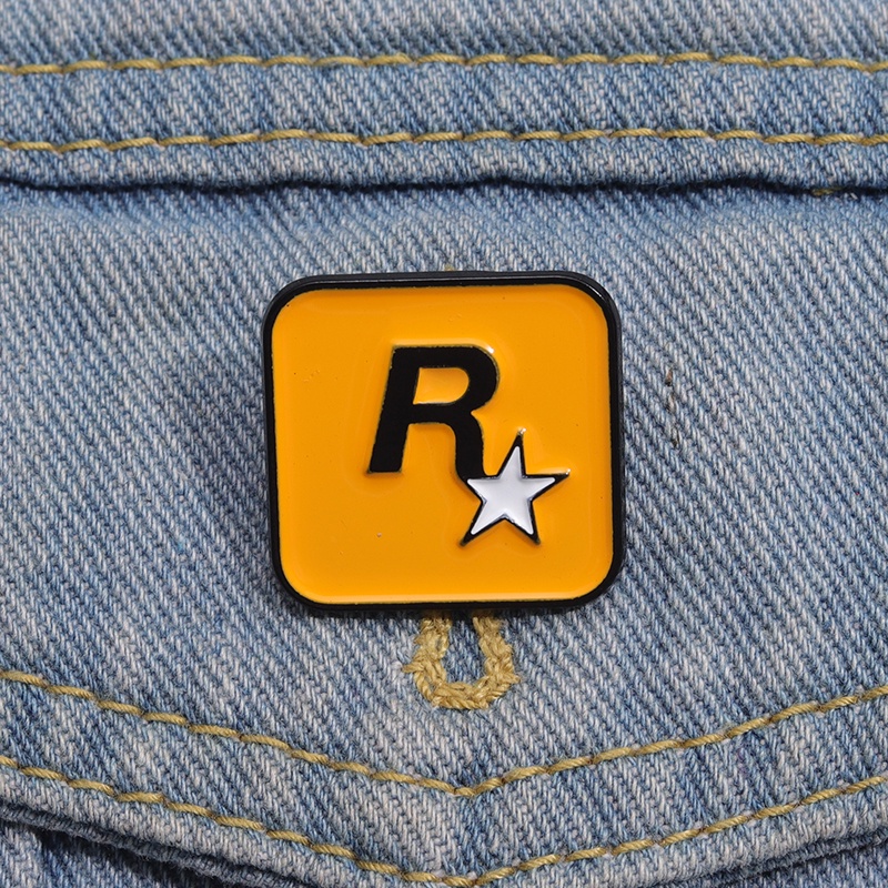 Rockstar Logo Brooch GTA Vice City Game Fan Collectible Metal Badge ...