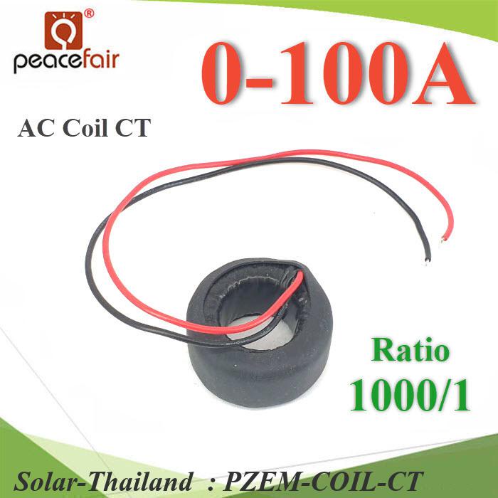 CT Coil 1000/1 Or 100/100mA Ratio Core 0-100A Ring Current Measurement ...