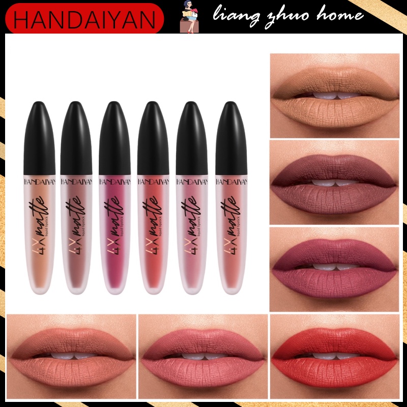 HANDAIYAN 12 Colors Matte Lip Gloss Velvet Lipstick Lip Mud ...