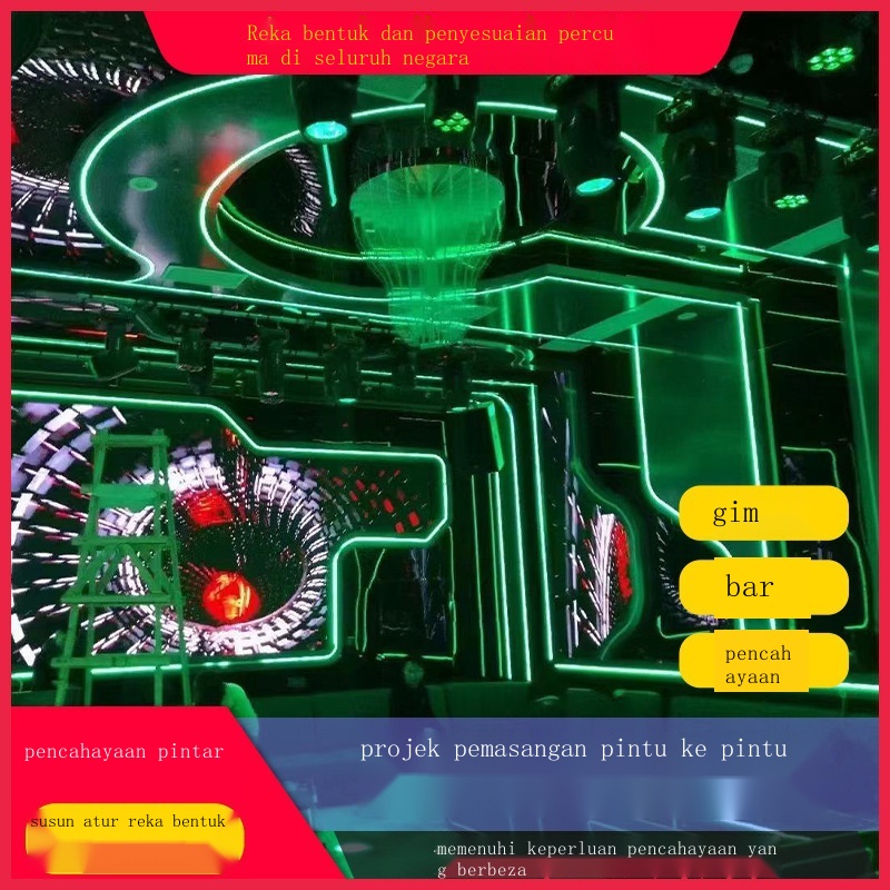 Ktv bar suasana irama kawalan bunyi aruhan dinamik jalur cahaya ws2812b boleh diprogramkan ...