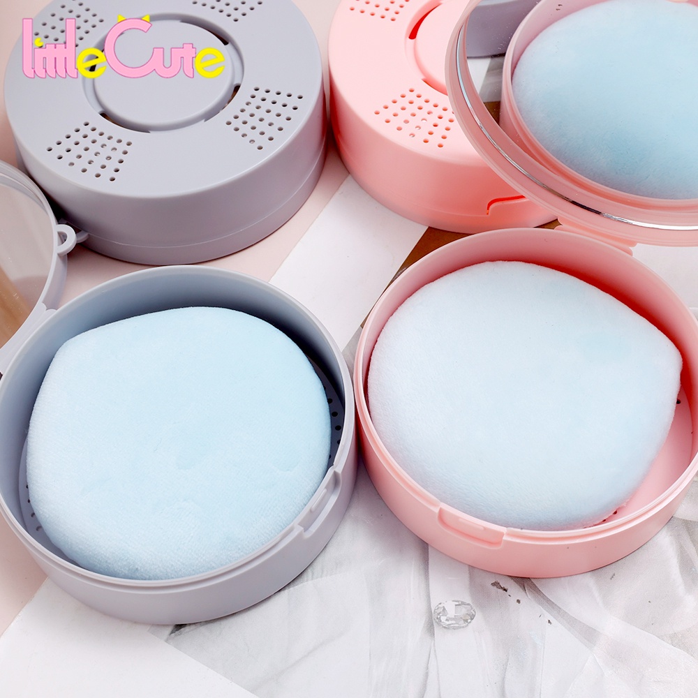 Portable Mirrored Puff Storage Box/ Circular Mirror Ventilation Powder ...