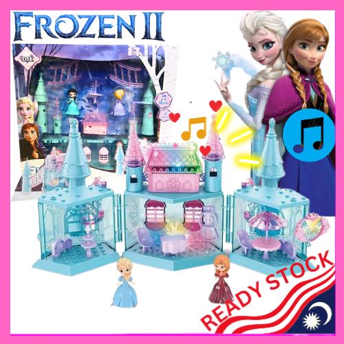 Frozen Elsa Dollhouse Kitty Crystal Castle Lighting Music/ Pretend ...