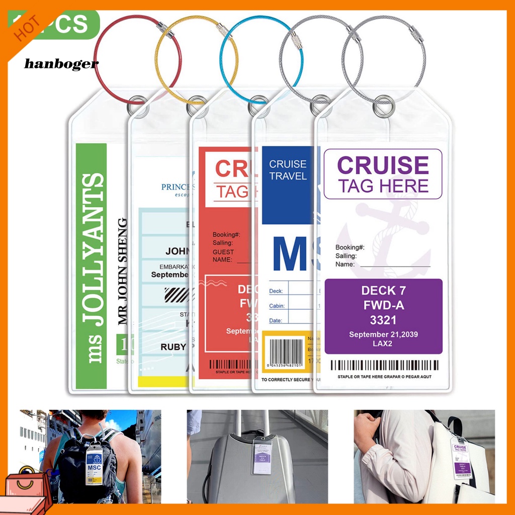 Han Cruise Ship Tags Secure Metal Eyelet Tag Holder 10 Pcs Waterproof ...