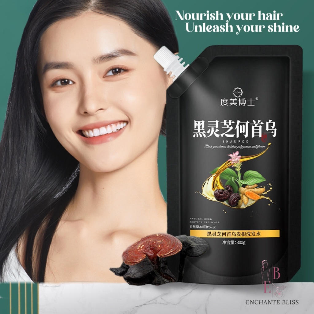 Black Ganoderma Polygonum Multiflorum Hair Shampoo Natural Darkening ...