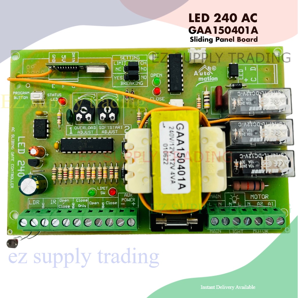 CONTROL BOARD AA-MATIC 240 AC SLIDING AUTOGATE CONTROL PANEL AUTO GATE ...