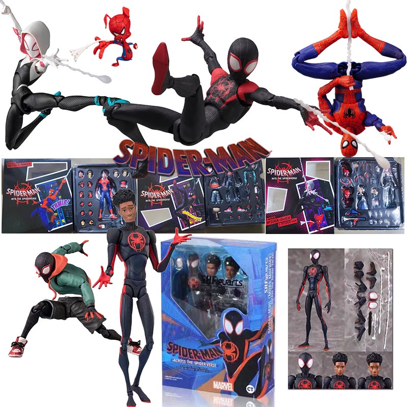 SHF Spider-Man Figures S.H.Figuarts Miles Morales Gwen Stacy Peter ...