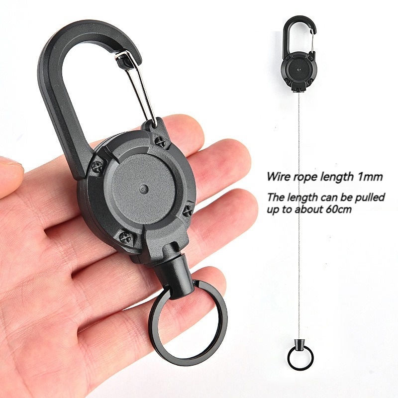 Lure Keychain Retractable Buckle High Resilience Retractable Steel Wire ...