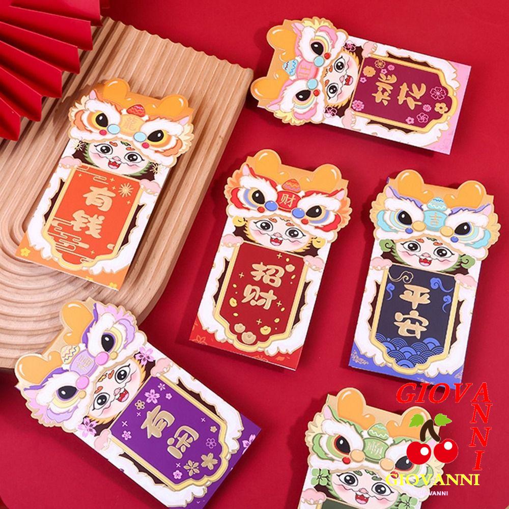 GIOVANNI Red Pocket, Paper Traditional Red Envelope, Cute Celebrating ...