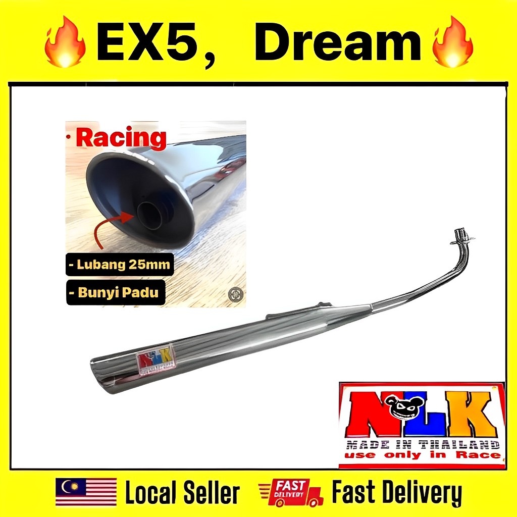 Hond EX5 / DREAM Ekzos NLK EXHAUST OPEN RACING EXHAUST EKZOS EJOS PIPE ...