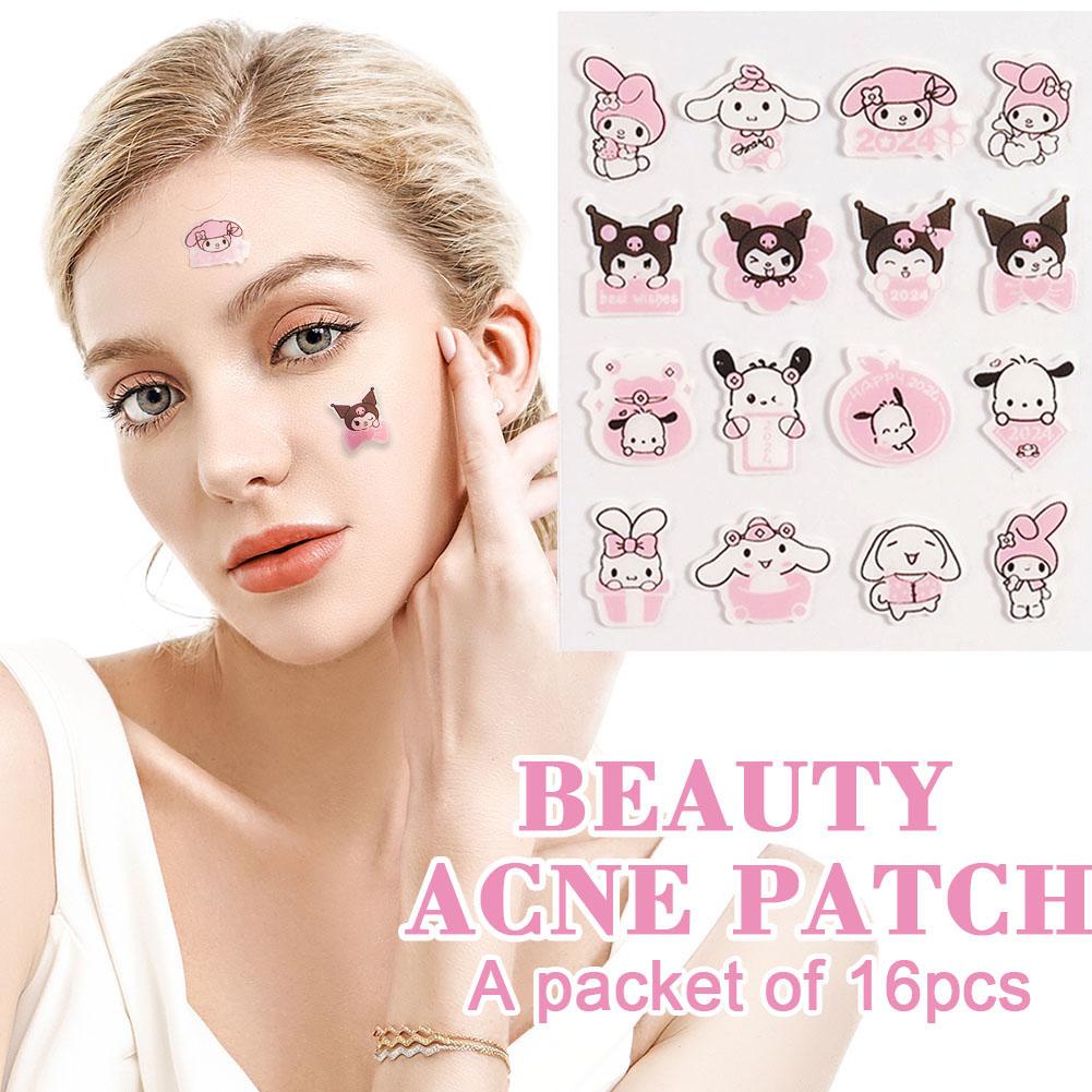 16pcs Acne Patch Hydrocolloid Cute Kuromi Invisible Acne Pimple Removal Patch Face Spot Scar ...