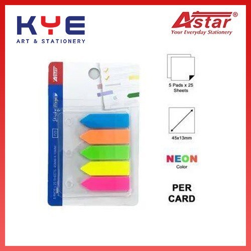 Astar PVC Sticky Notes P-25 (5 Colours) | Shopee Malaysia