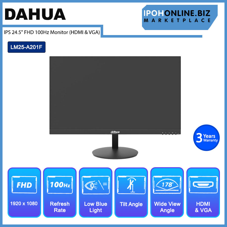 Dahua LM25-A201F IPS 24.5" FHD 100Hz Monitor (HDMI & VGA) | Shopee Malaysia