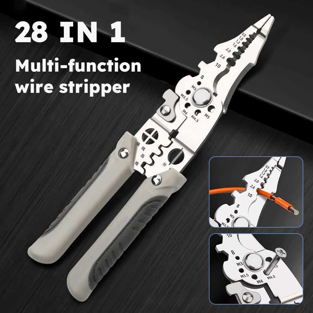 28 In 1 Multifunctional Stainless Steel Wire Stripper Wire Crimping ...