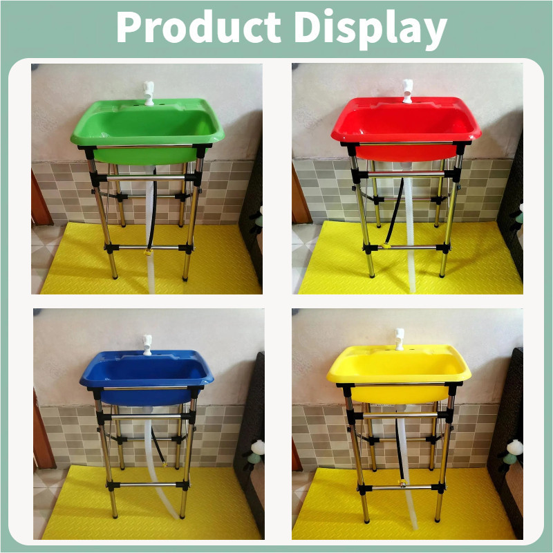 Sinki Plastic Basin with Foldable Stand Portable Sink with Stand Basin ...