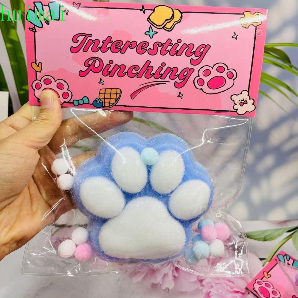 HUIMAI Cartoon Fidget Toy, Silicone Super Large Cat Paw Squeeze Toy ...
