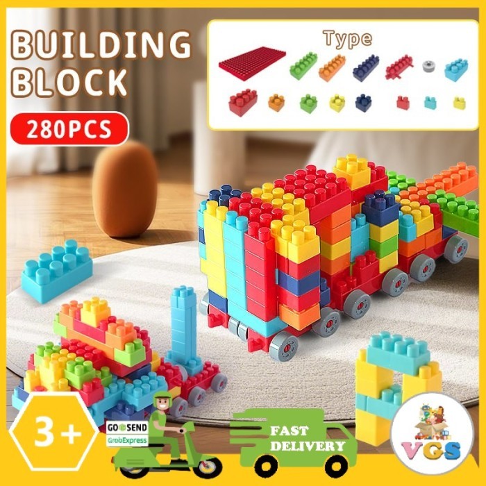Building Blocks Children's Toys 280 Pcs | Shopee Malaysia
